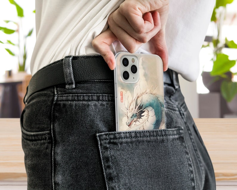 Hokusai Dragon Phone Case Asian Dragon Cover for iPhone 14, 13, 12, 11 ...