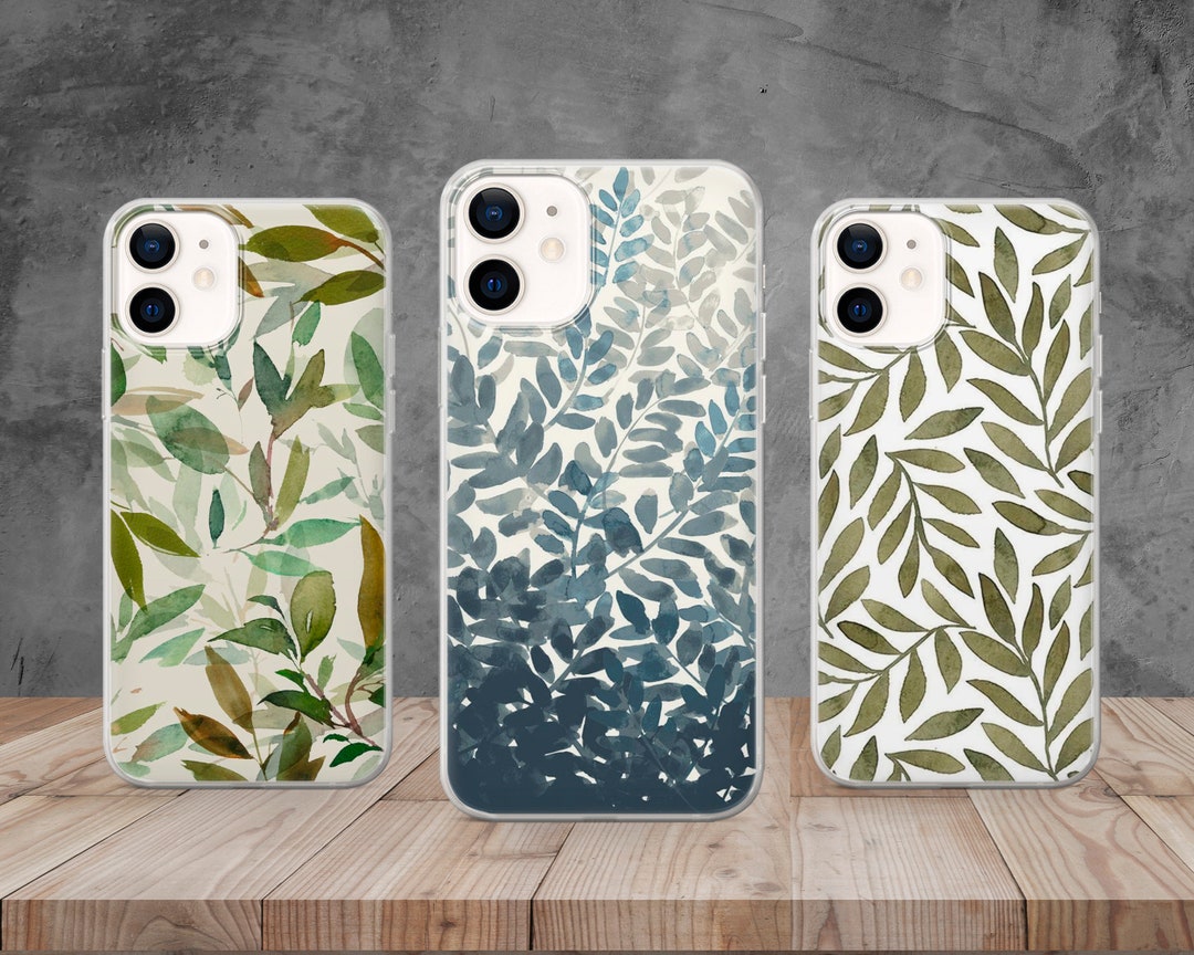 Simple Leaf Phone Case Pattern Aesthetic for iPhone 17, 16, 15, 14, 13 ...