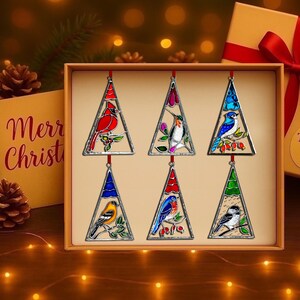 Stained Glass Bird Suncatcher Set – Window Hanging Decor – Birds Lovers ...