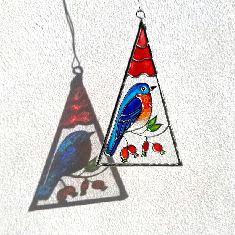 Stained Glass Bird Suncatcher Set – Window Hanging Decor – Birds Lovers ...
