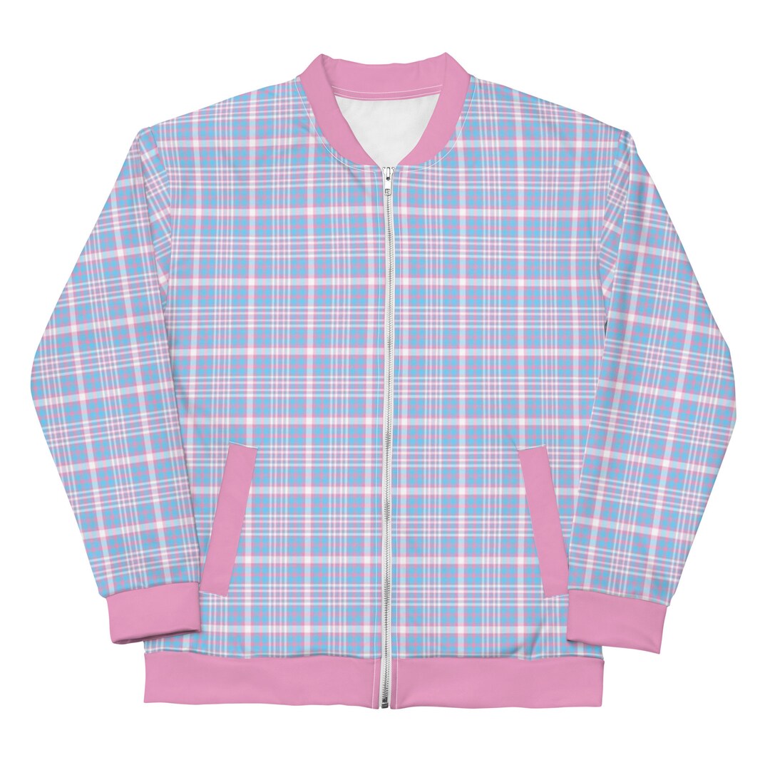 Transgender Trans Pride Bomber Jacket Coat in Plaid LGBT FTM MTF ...