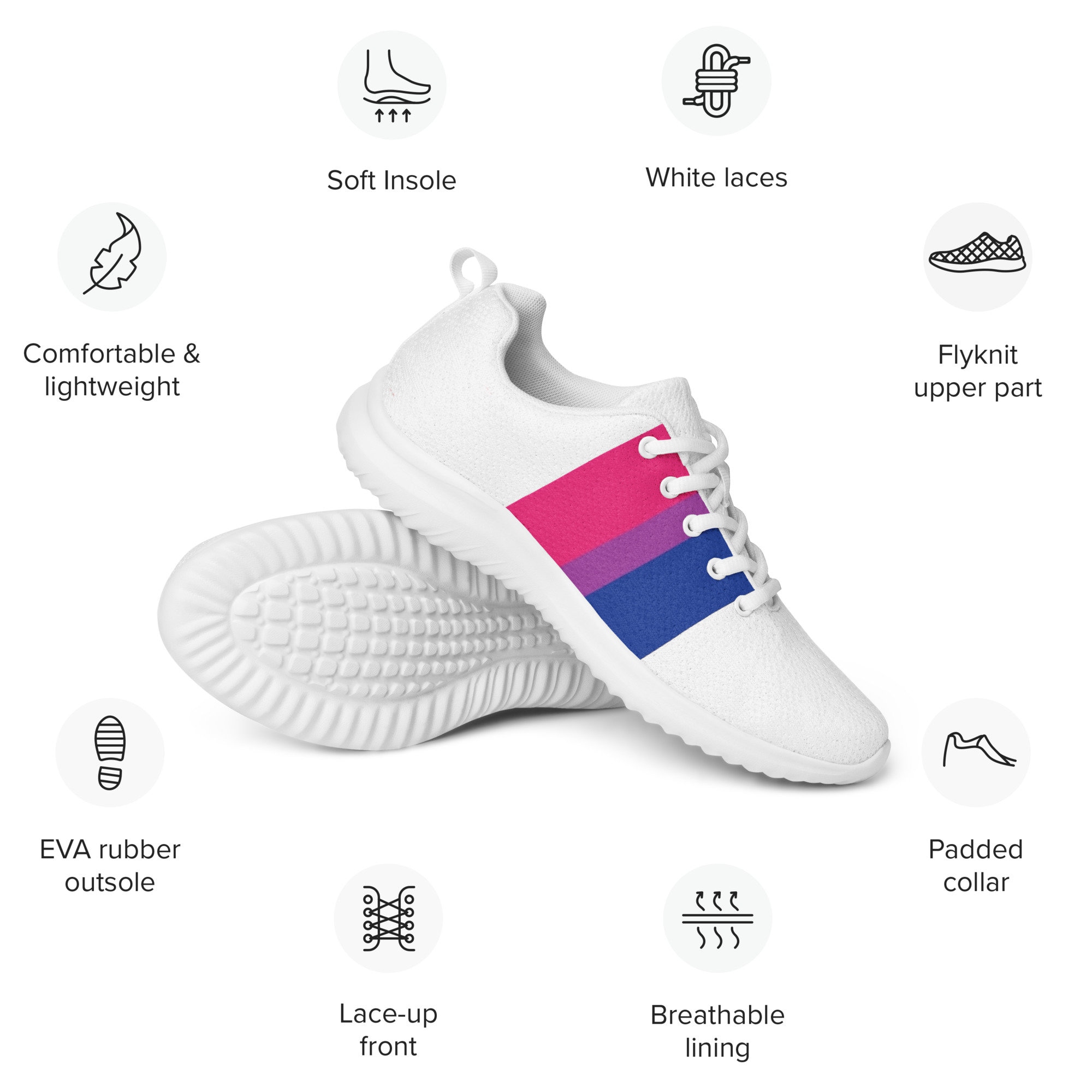 Bisexual Bi Pride Flag Womens Athletic Shoes LGBT Sneakers Running ...