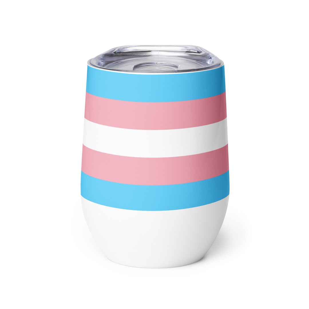 Transgender Trans Pride Flag Stainless Steel Wine Tumbler With Lid LGBT ...