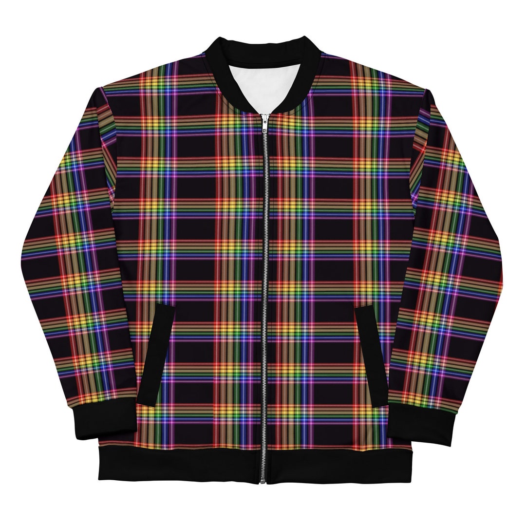 LGBT Pride Bomber Jacket Coat in Plaid LGBT Clothing Apparel Winter ...