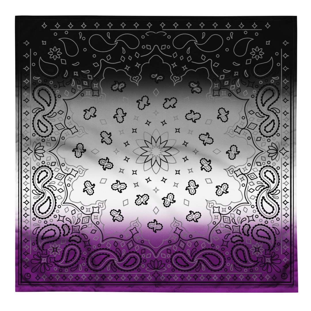 Asexual Ace Pride Paisley Bandana Hanky Code Clothing Apparel Headband ...