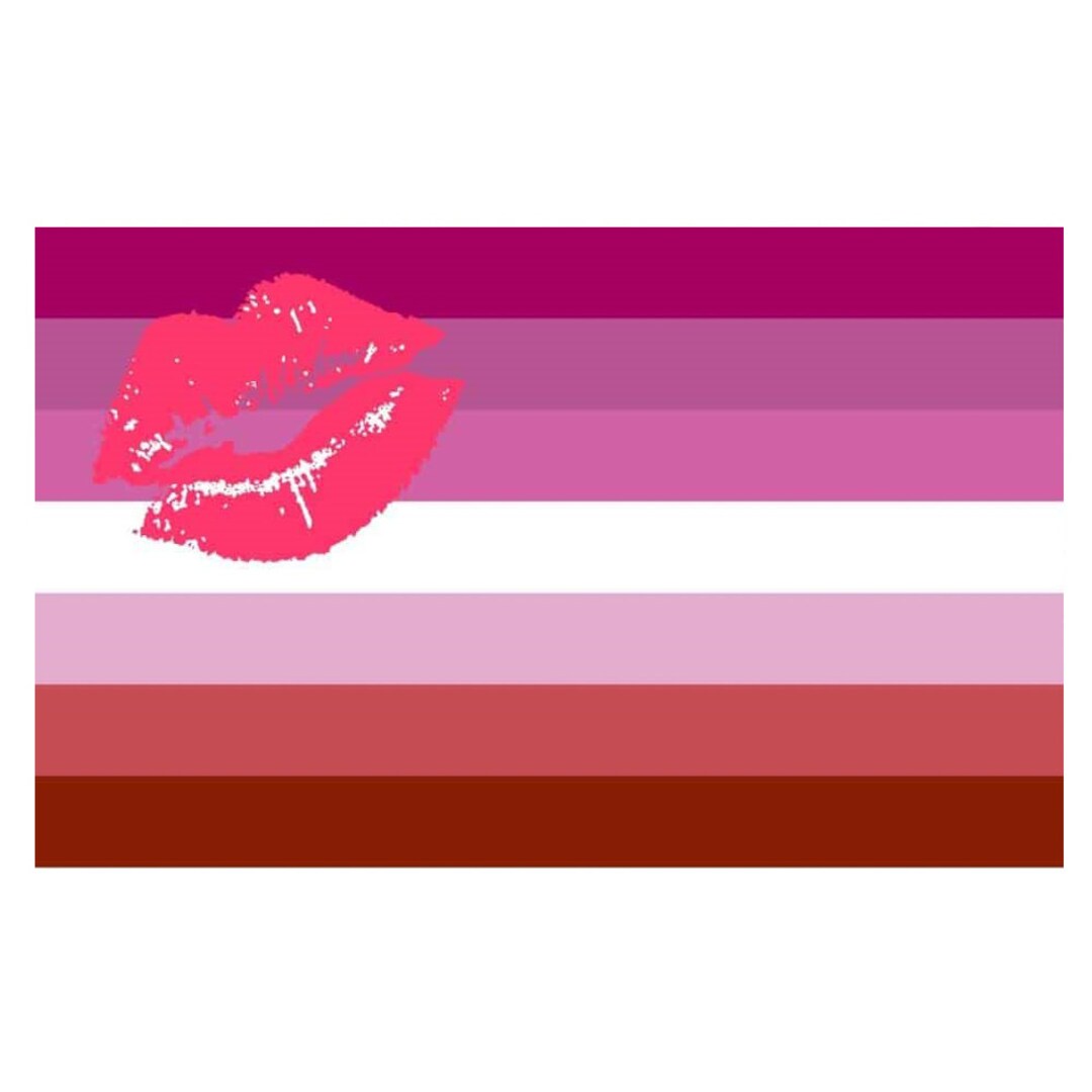 Lesbian Pride Flag Lipstick Lesbian 3x5 With Grommets Etsy