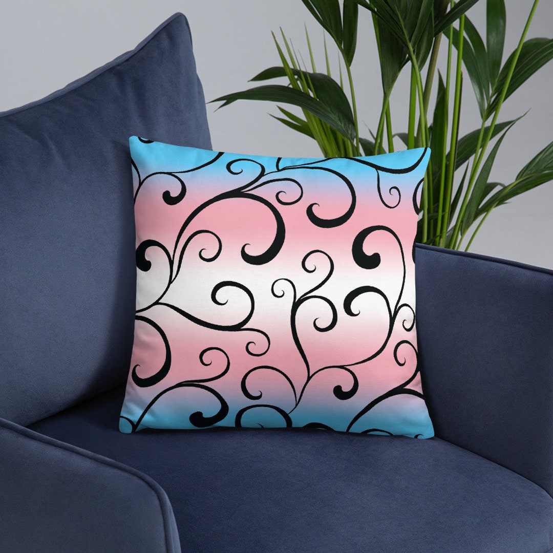 Transgender Trans Pride Pillow With Swirls LGBT Home Housewarming ...