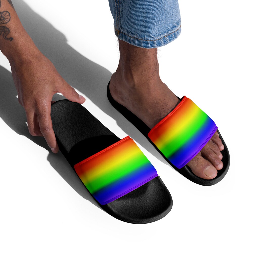 LGBTQ Pride Rainbow Mens Slides Sandals - Etsy
