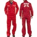 Custom Pit Crew Flag Overalls - Personalized Team Name Adult Garage ...