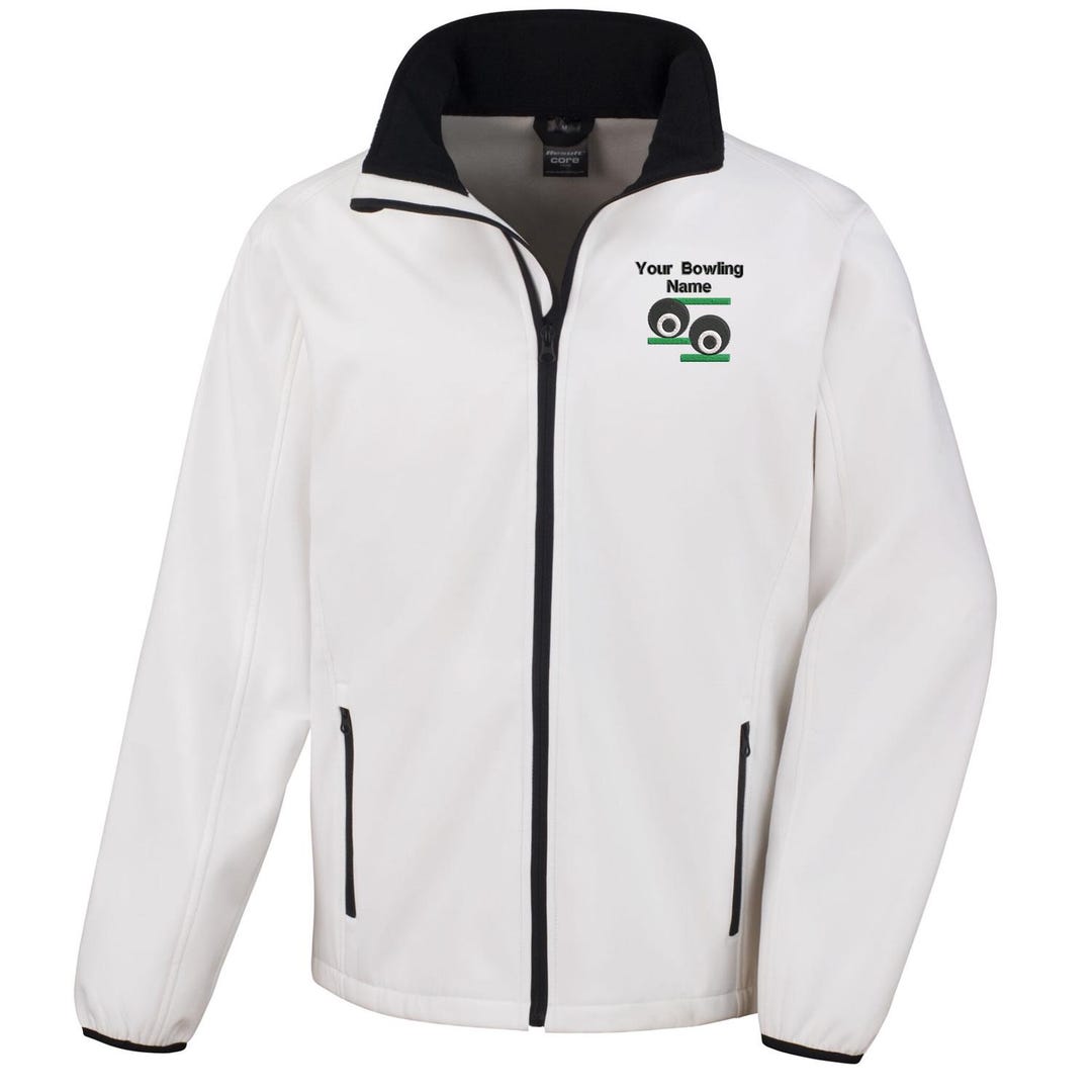 Bowling Team Custom Logo Jacket - Personalized White Softshell - Etsy