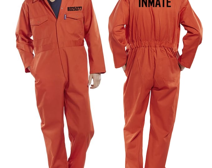 Prisoner Orange Jumpsuit With Neck Collar Prison / Imprisonment ...