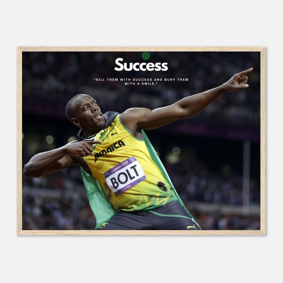 Usain Bolt Jamaica Success Quote Motivational Premium Matte Paper ...