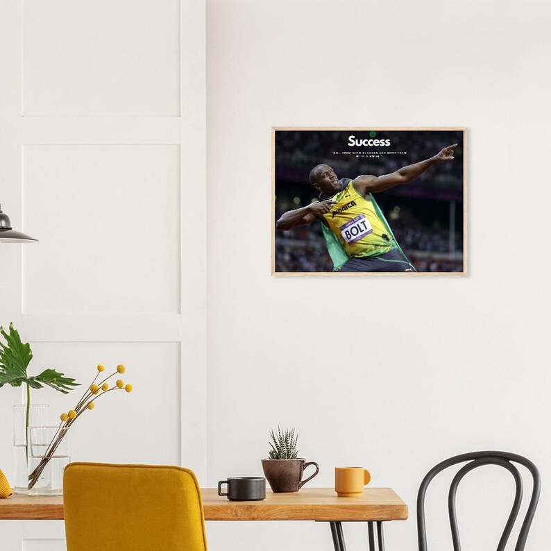 Usain Bolt Jamaica Success Quote Motivational Premium Matte Paper ...