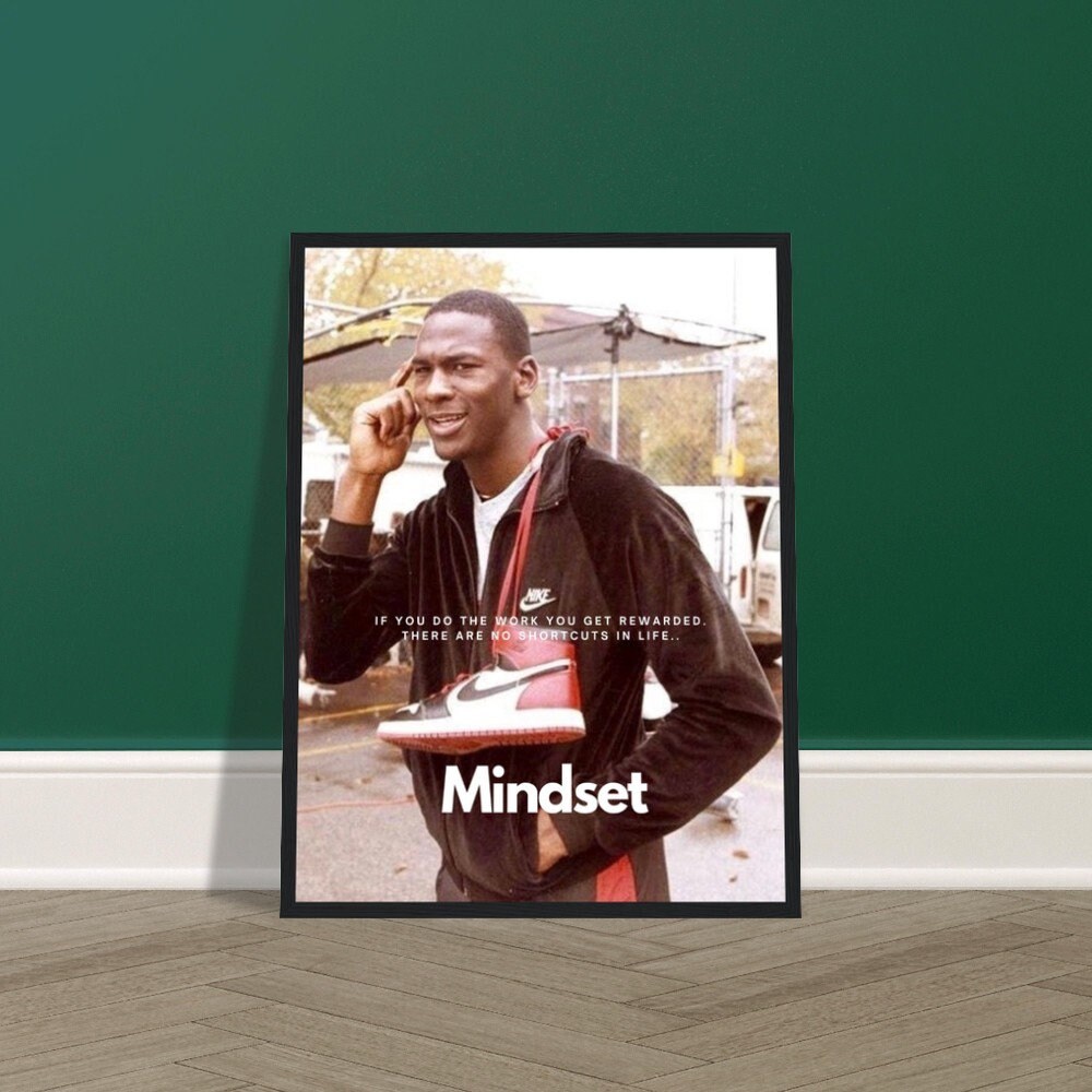 Michael Jordan Mindset Motivational Quote Premium Matte Paper Wooden ...