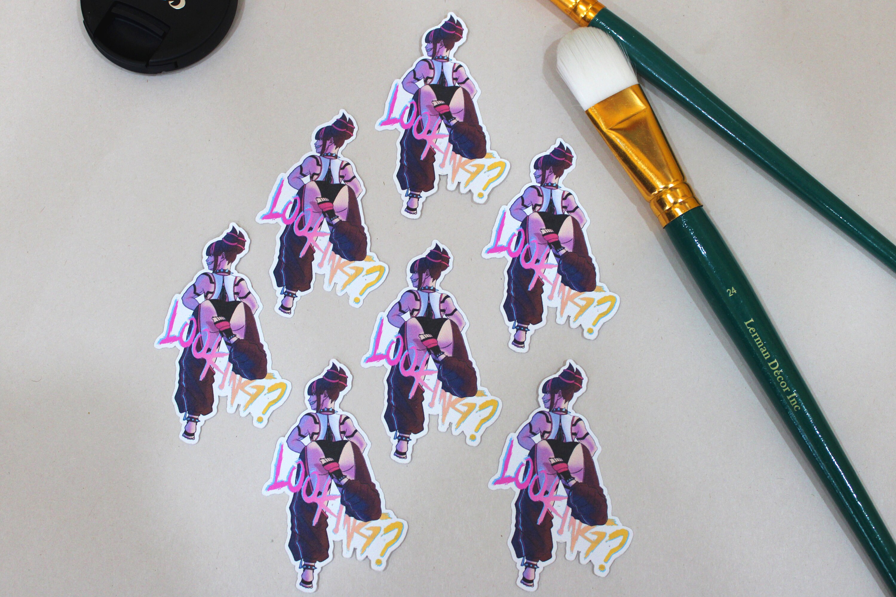 4xpack Juri looking at Something Custom Hand Drawn Sticker - Etsy