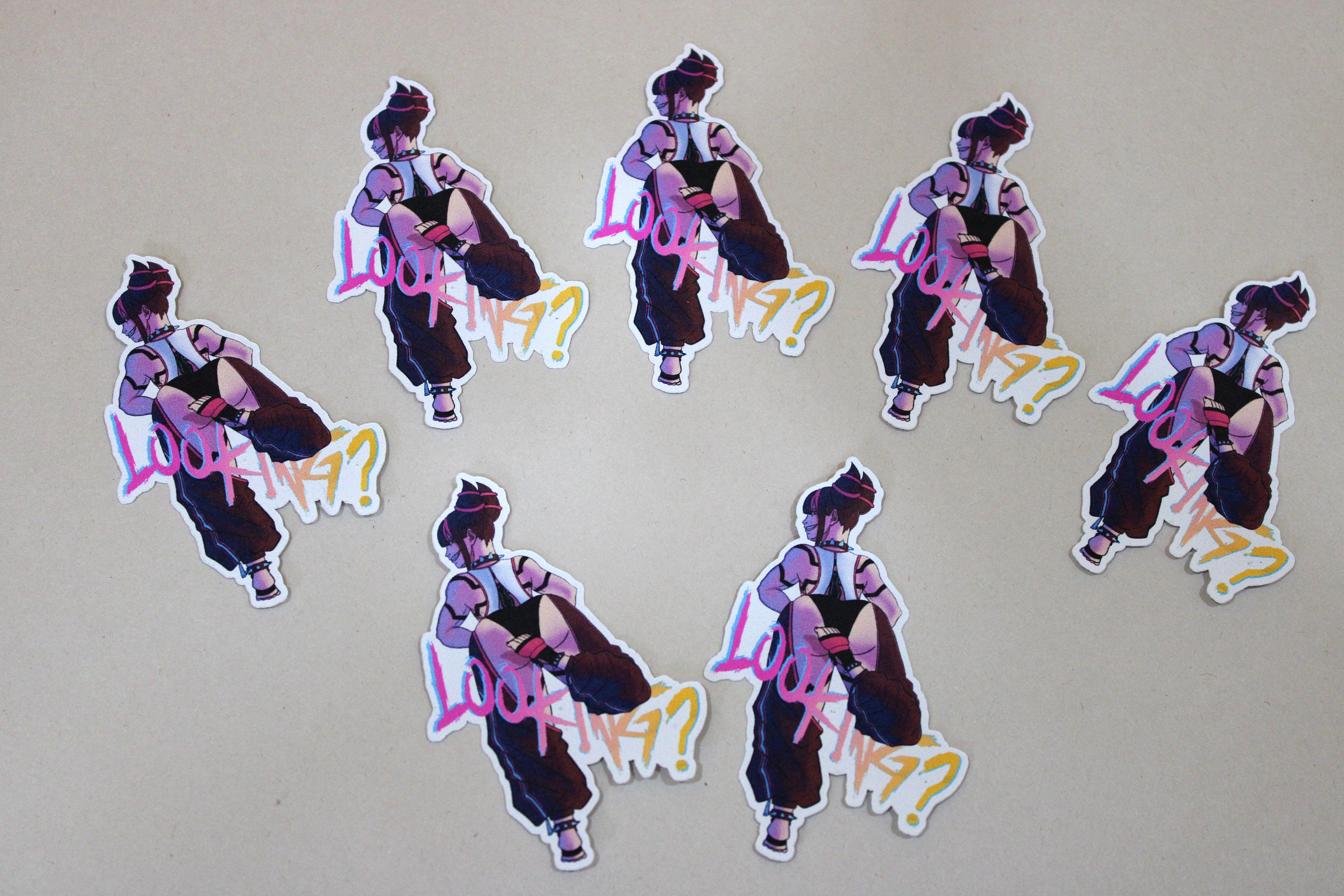 4xpack Juri looking at Something Custom Hand Drawn Sticker - Etsy