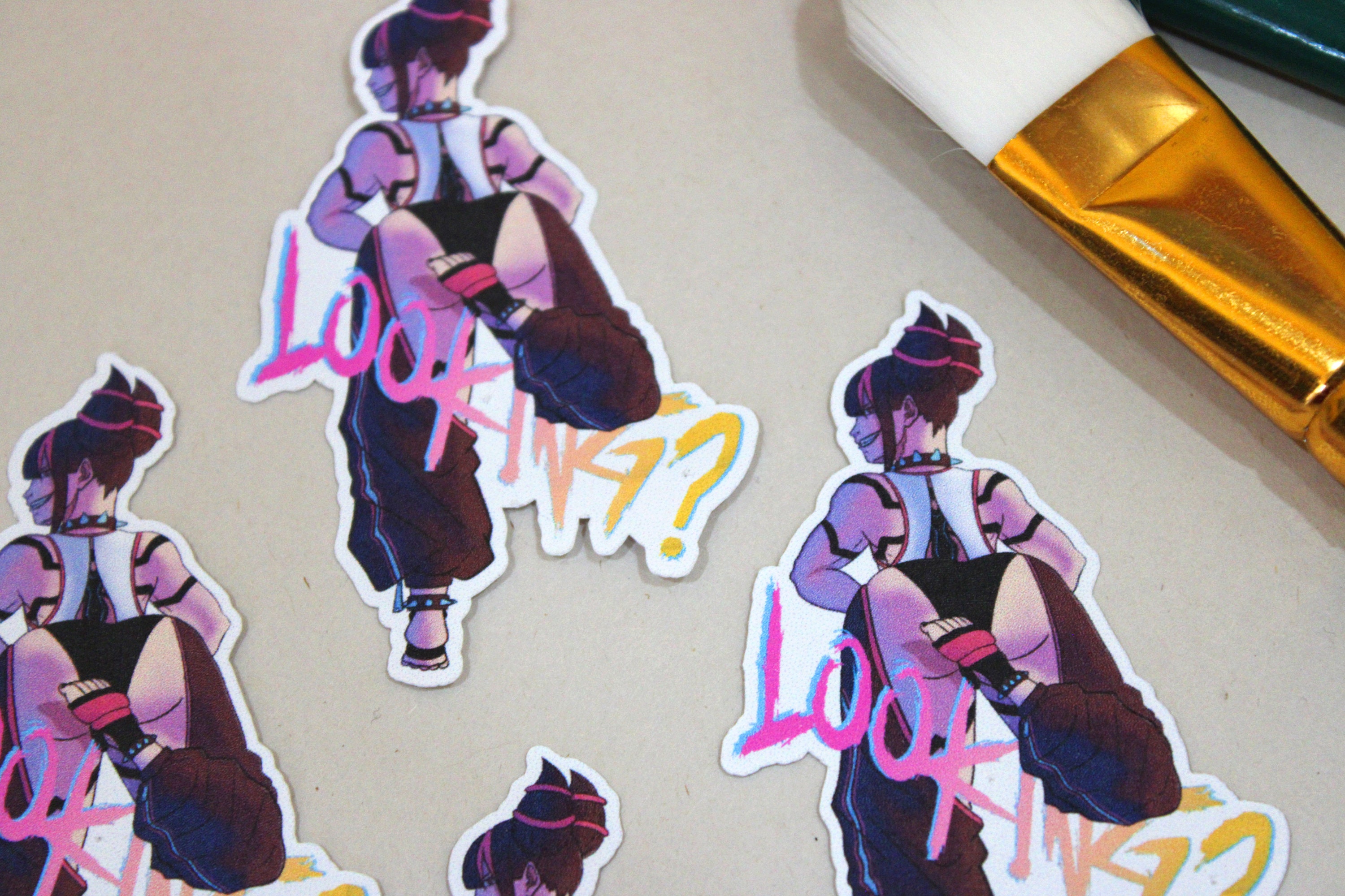 4xpack Juri looking at Something Custom Hand Drawn Sticker - Etsy