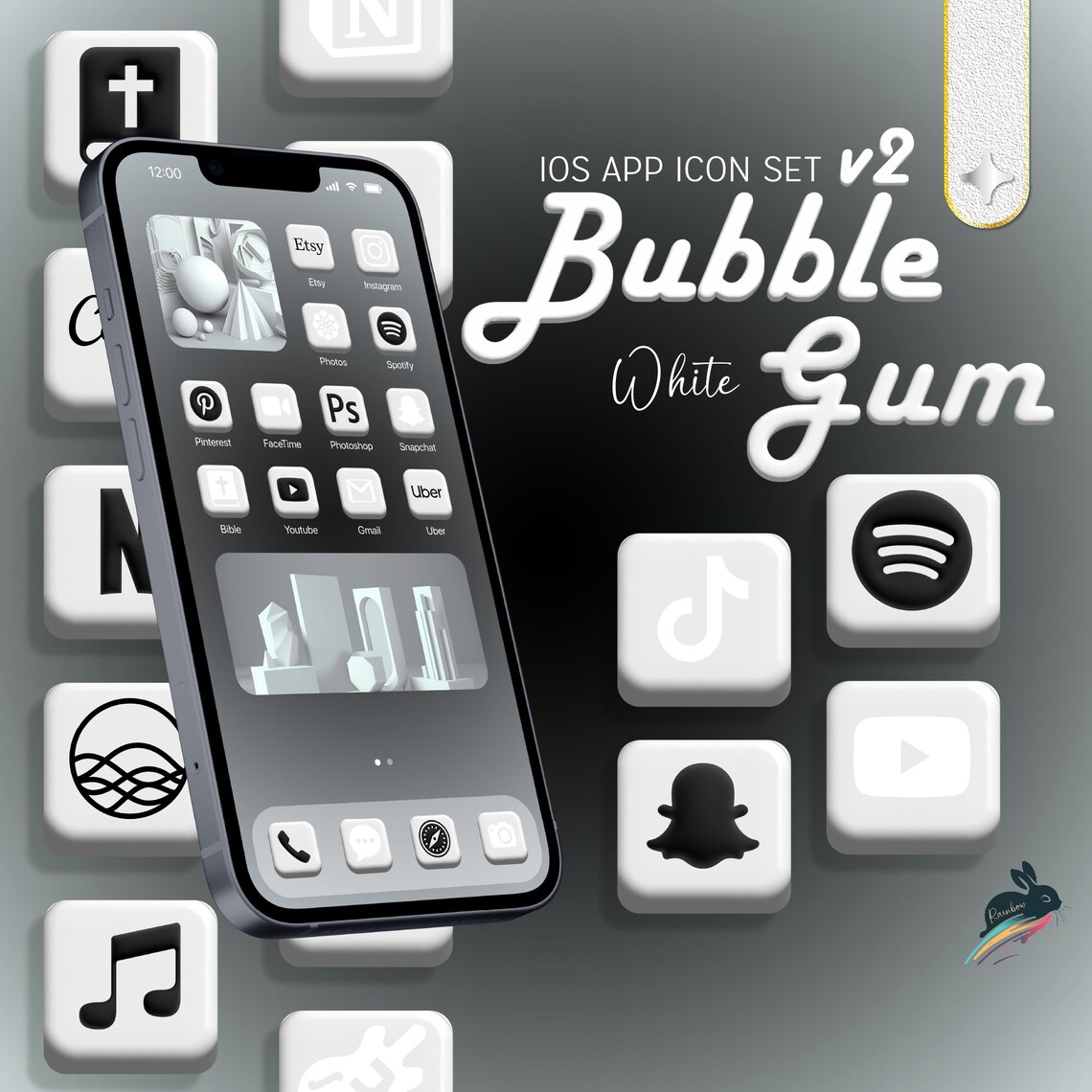 Bubble Gum V2 White (silver) Ios Icon Set, 480 + Icons, 122 Icons in 2 ...