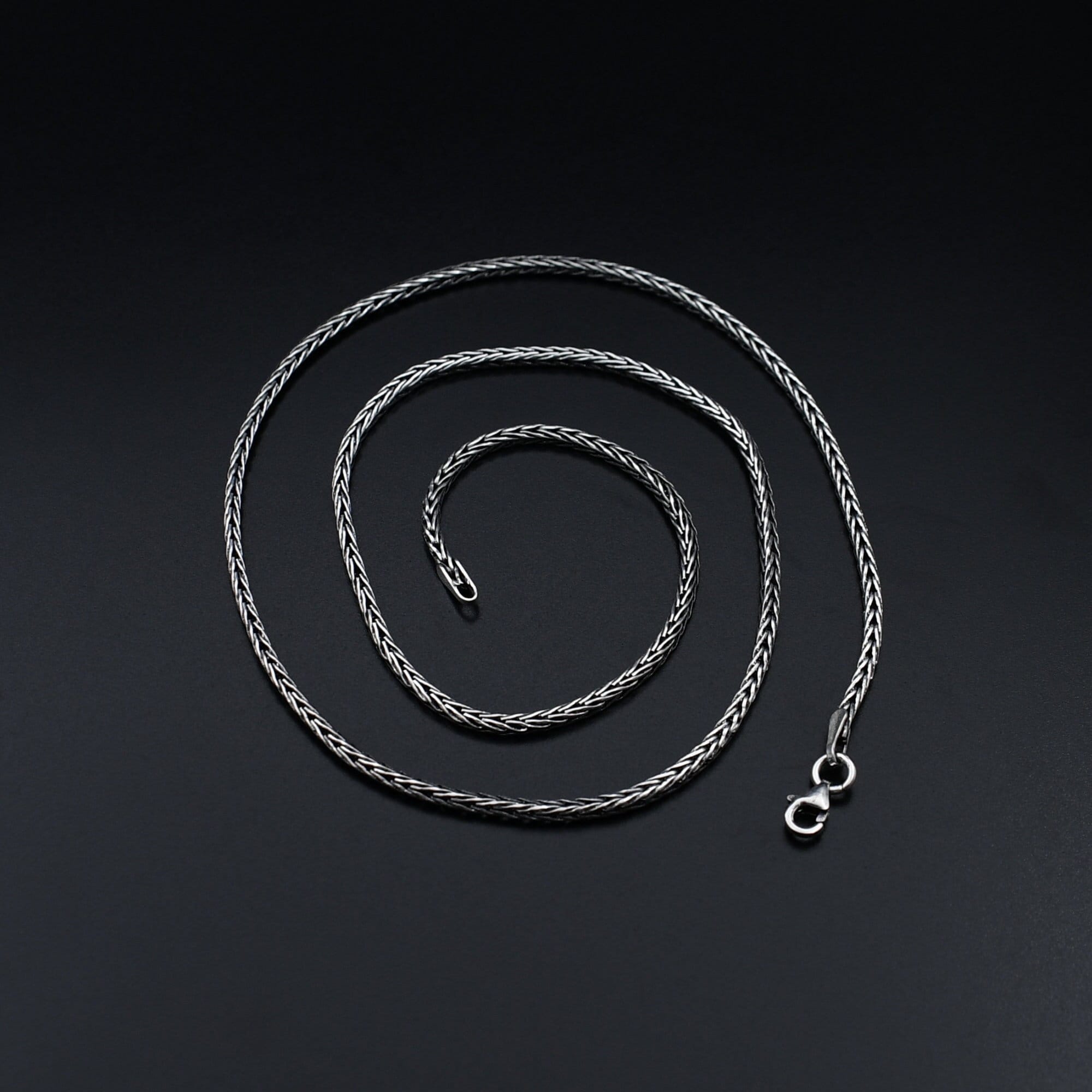 2MM Foxtail Chain Necklace for Men, 925 Sterling Silver Foxtail Chain ...