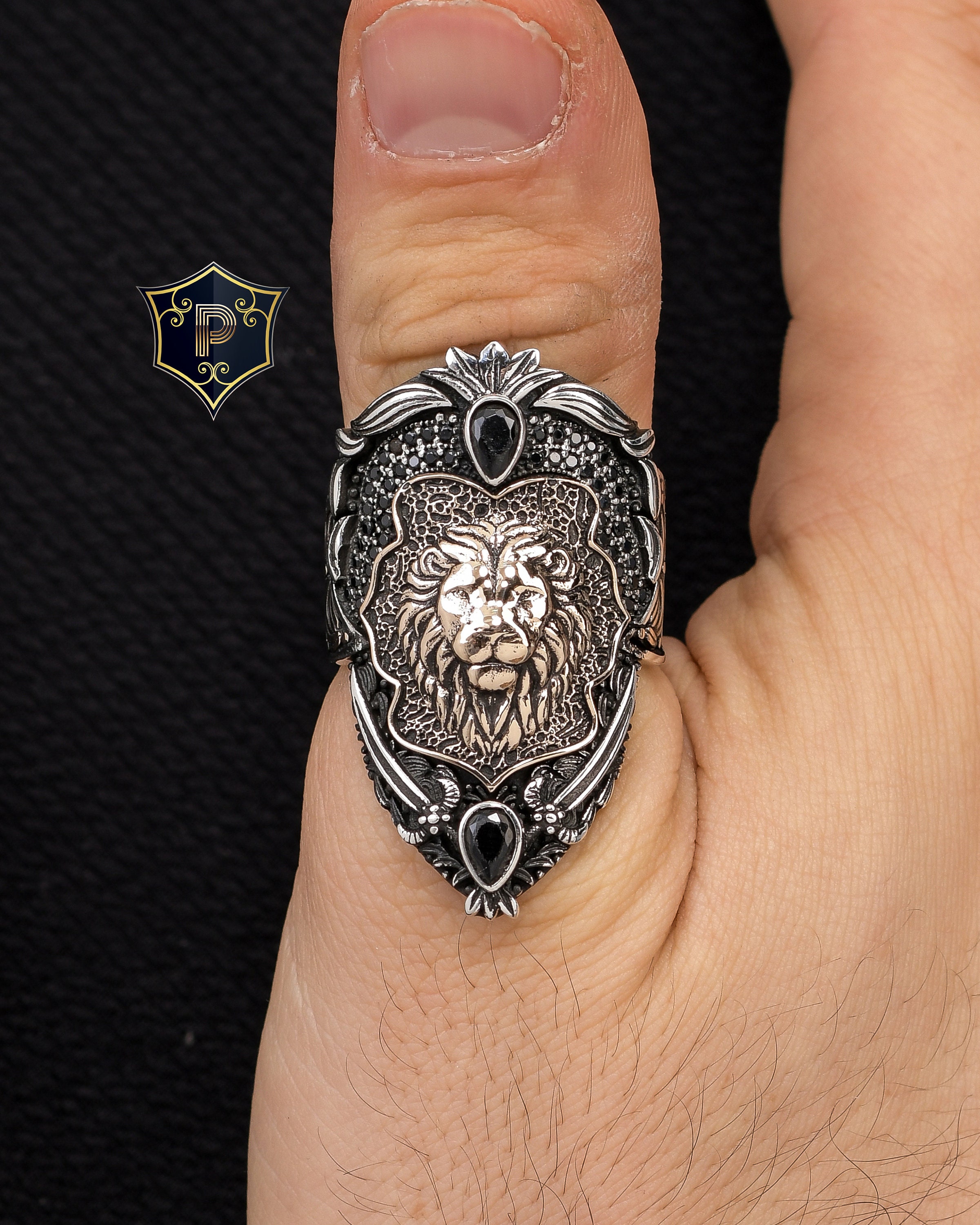 Lion Thumb Men Ring, 925 Sterling Silver Ring, Gift for Boyfriend ...