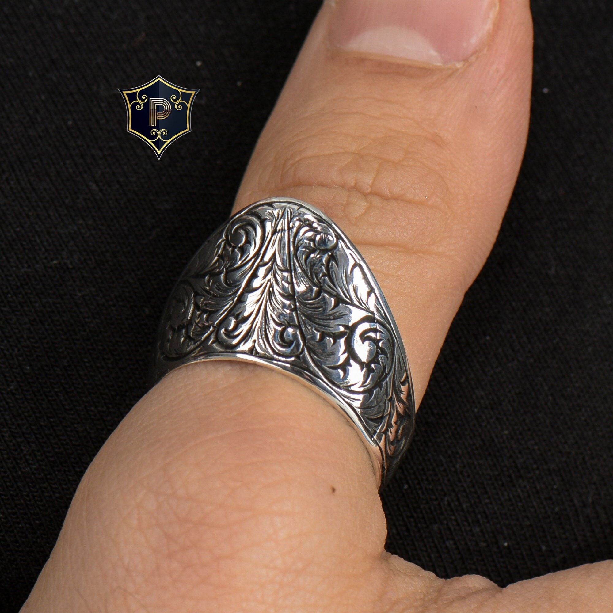 Modern Thumb Men Ring, Archer Thumb Ring, Mens Handmade Ring, 925 ...