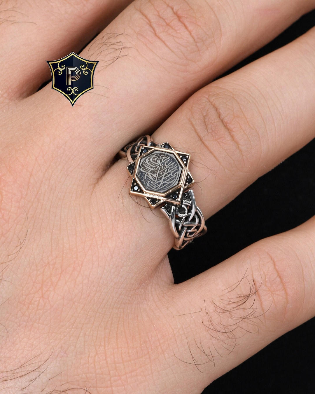 Seal of Prophet Muhammad Ring, 925 Sterling Silver, İslamic Silver Ring ...