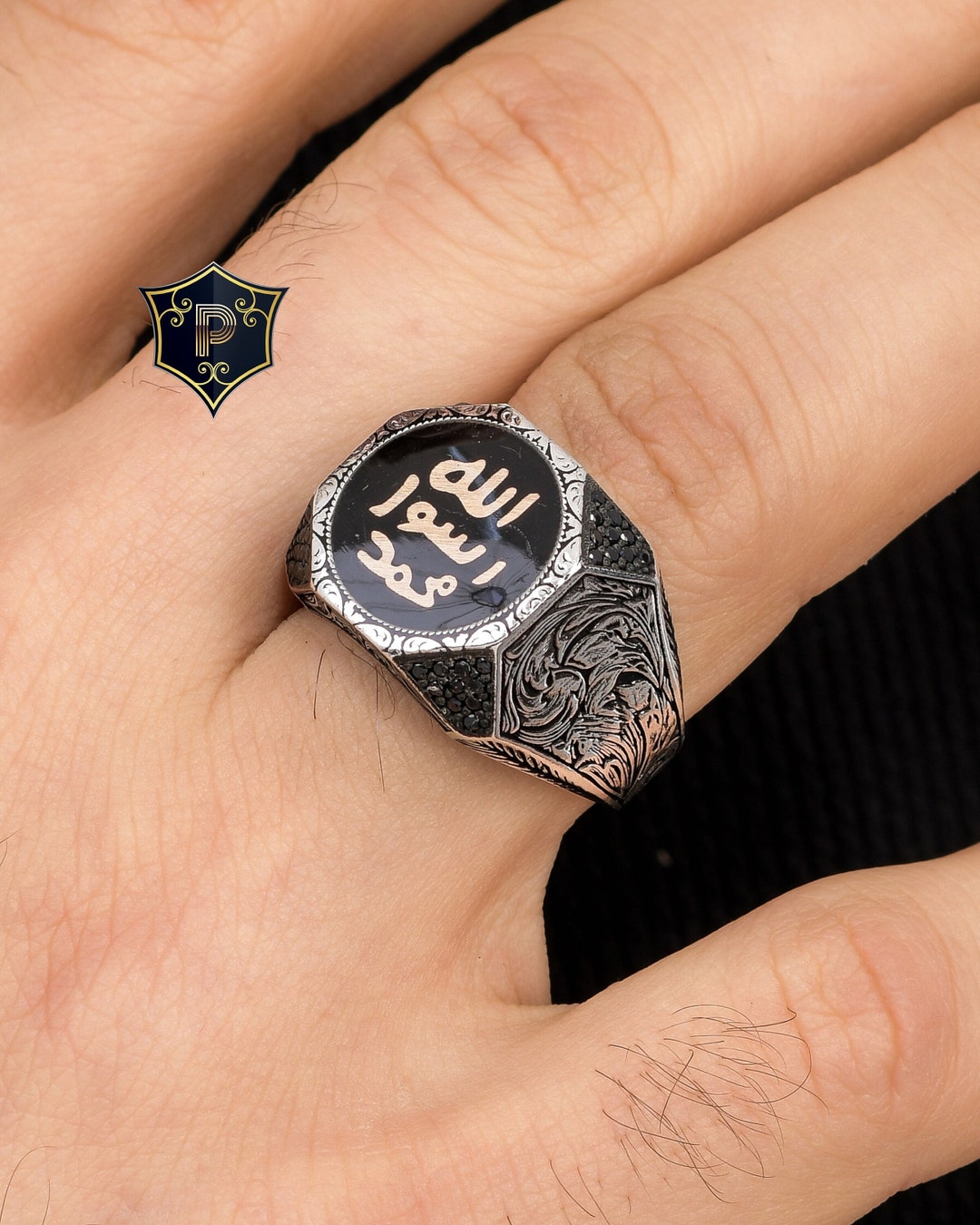 İslamic Silver Ring, Seal of Prophet Muhammad Ring, 925 Sterling Silver ...