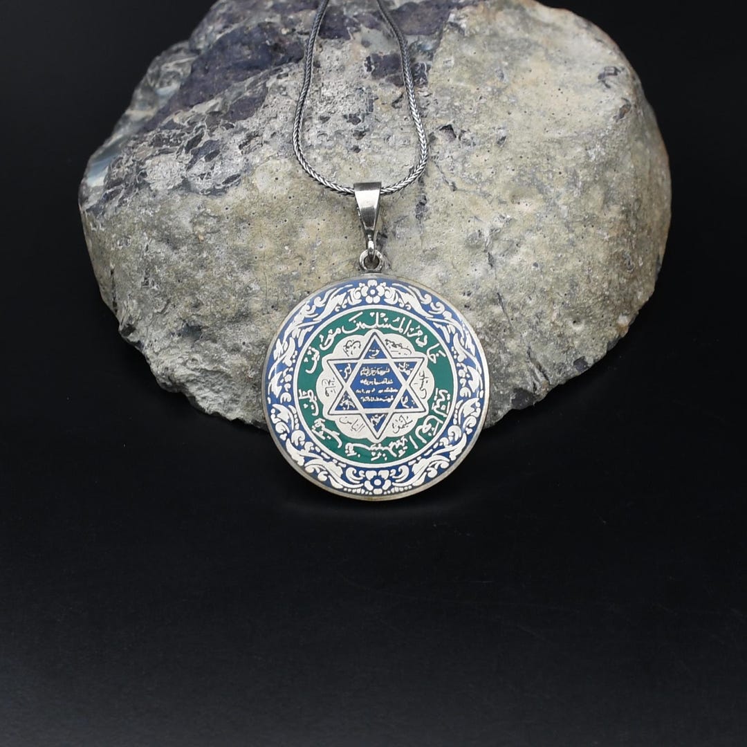 King Solomon's Seal Men Necklace, Star of Solomon Charm With Chain ...