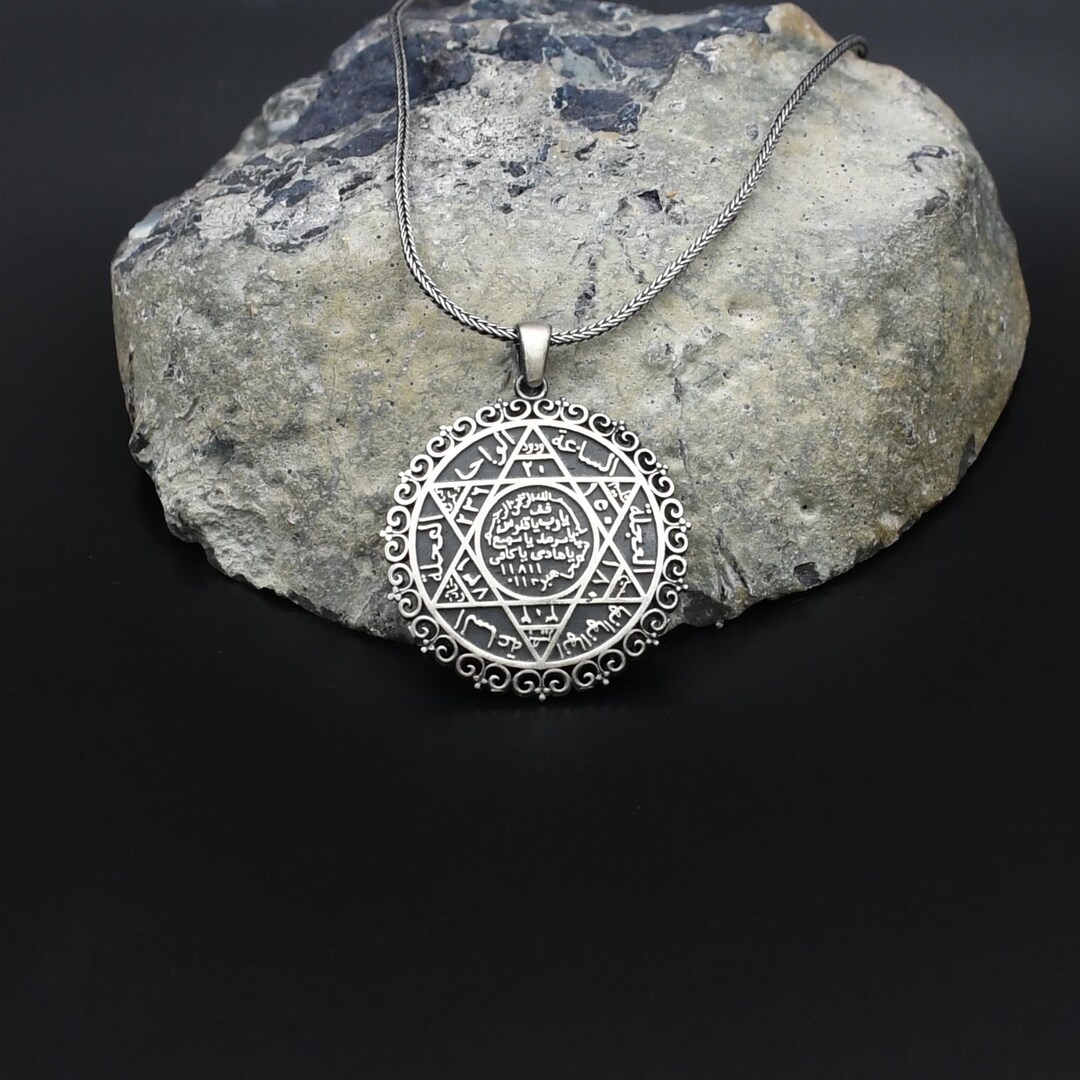 Star of Solomon Charm With Chain, Religious Silver Necklace, Star of ...