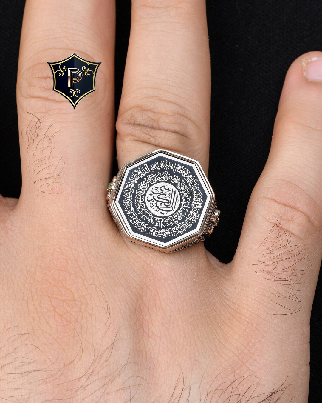 İslamic Engraved Silver Men Ring,ayetel Kursi Engraved Silver Ring, 925 ...
