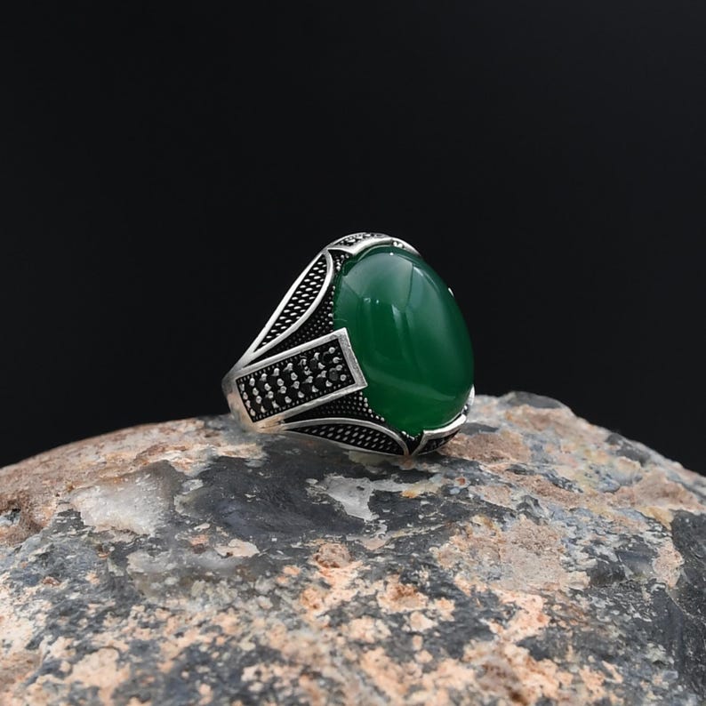 Handmade Turkish Silver Ring,men's Black Onyx Silver Ring,925 Sterling ...