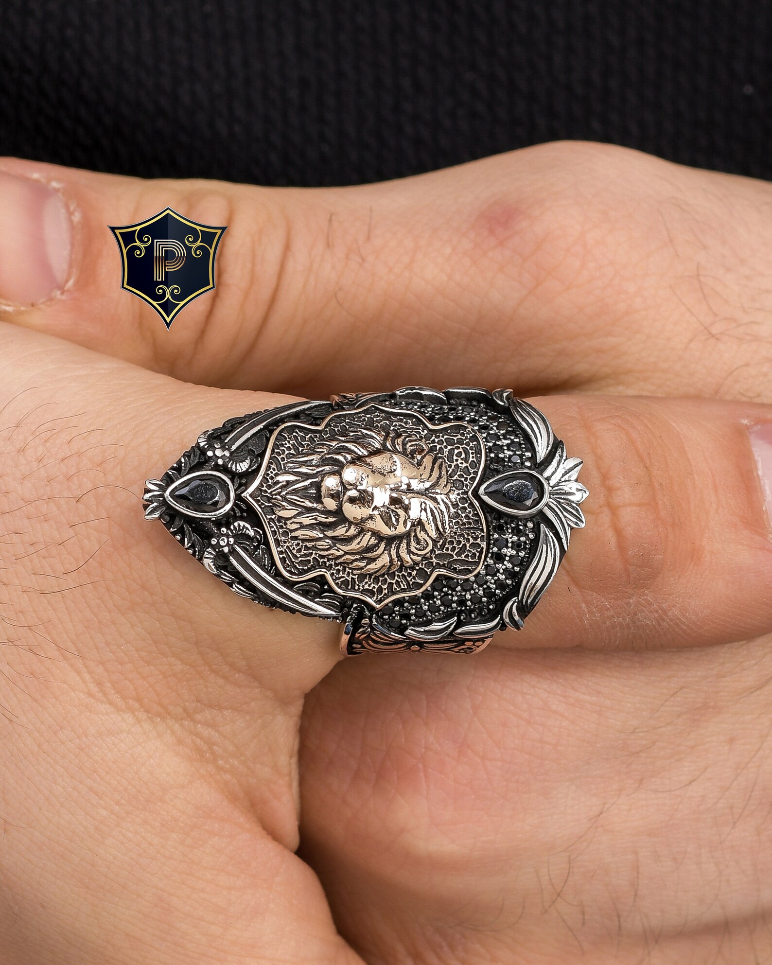 Lion Thumb Men Ring, 925 Sterling Silver Ring, Gift for Boyfriend ...