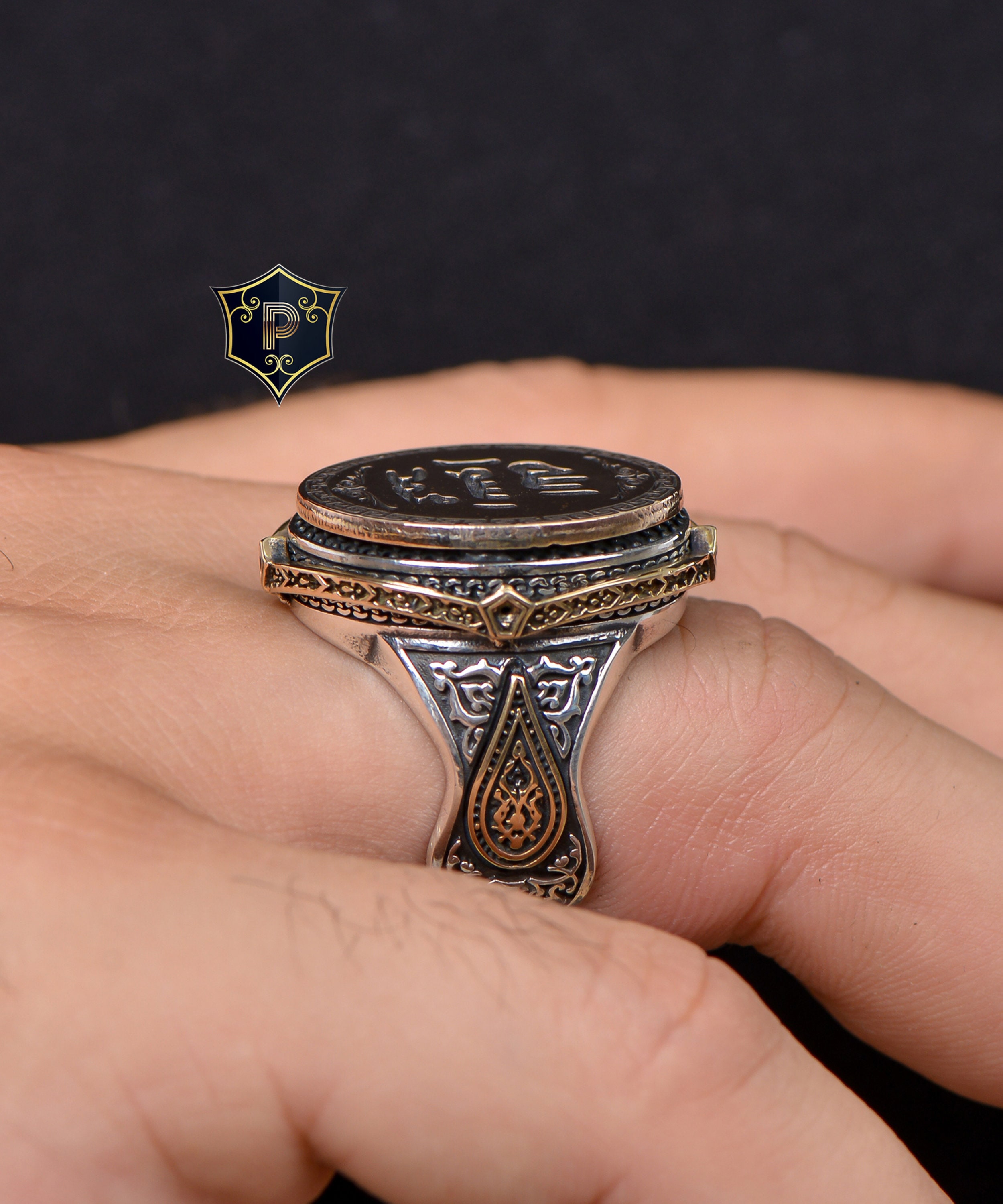 Seal of Prophet Muhammad Engraved Ring, 925 Sterling Silver, Religious ...