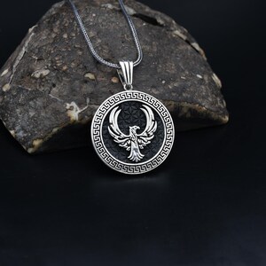 Phoenix Silver Necklace, 925 Sterling Silver Necklace, Phoenix Charm ...