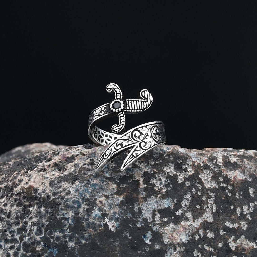 Ali's Zulfiqar Sword Ring, 925 Sterling Silver Ring, Men's Handmade ...