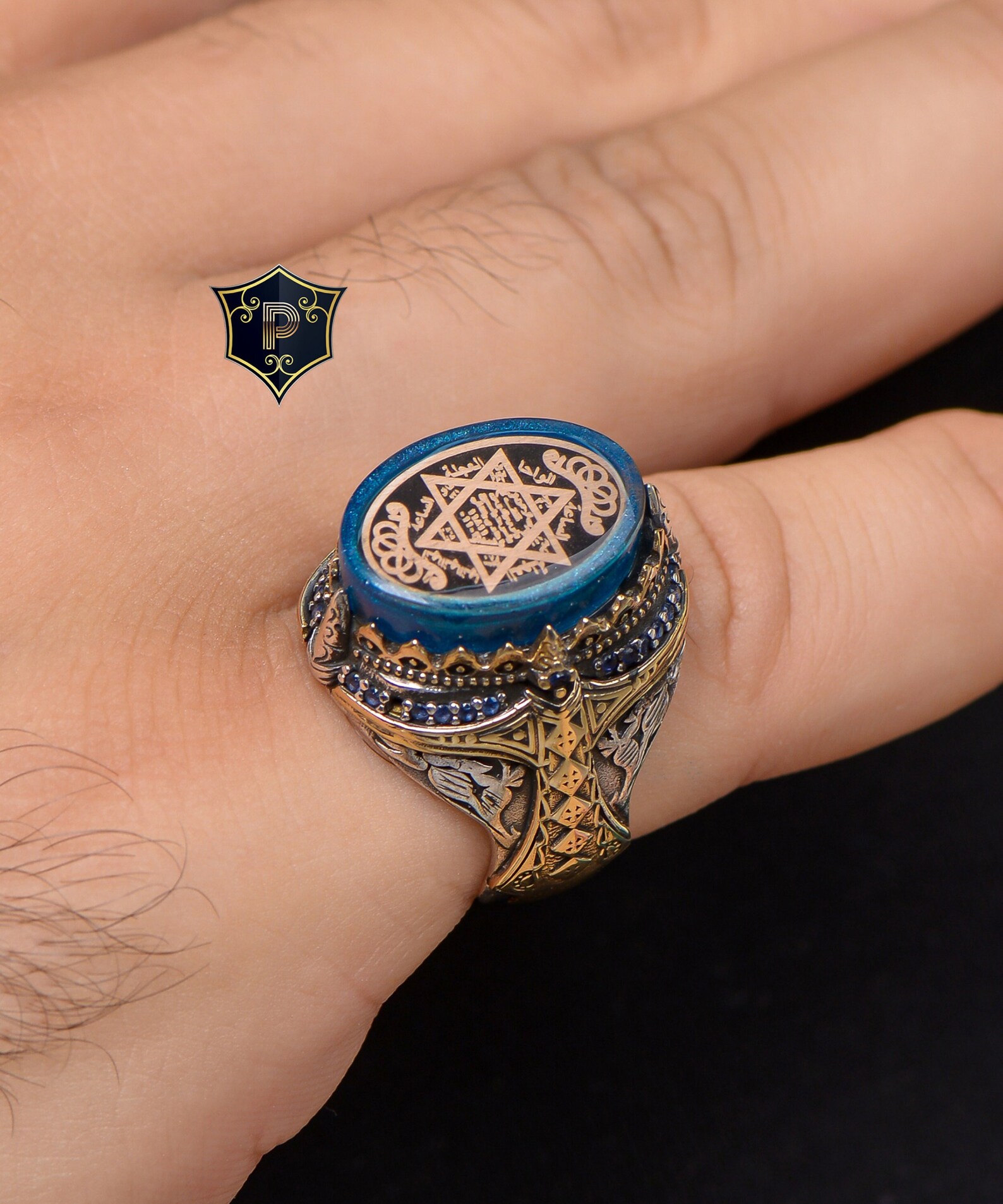 925 Sterling Silver Ring Seal of Soloman Ring Star of David - Etsy