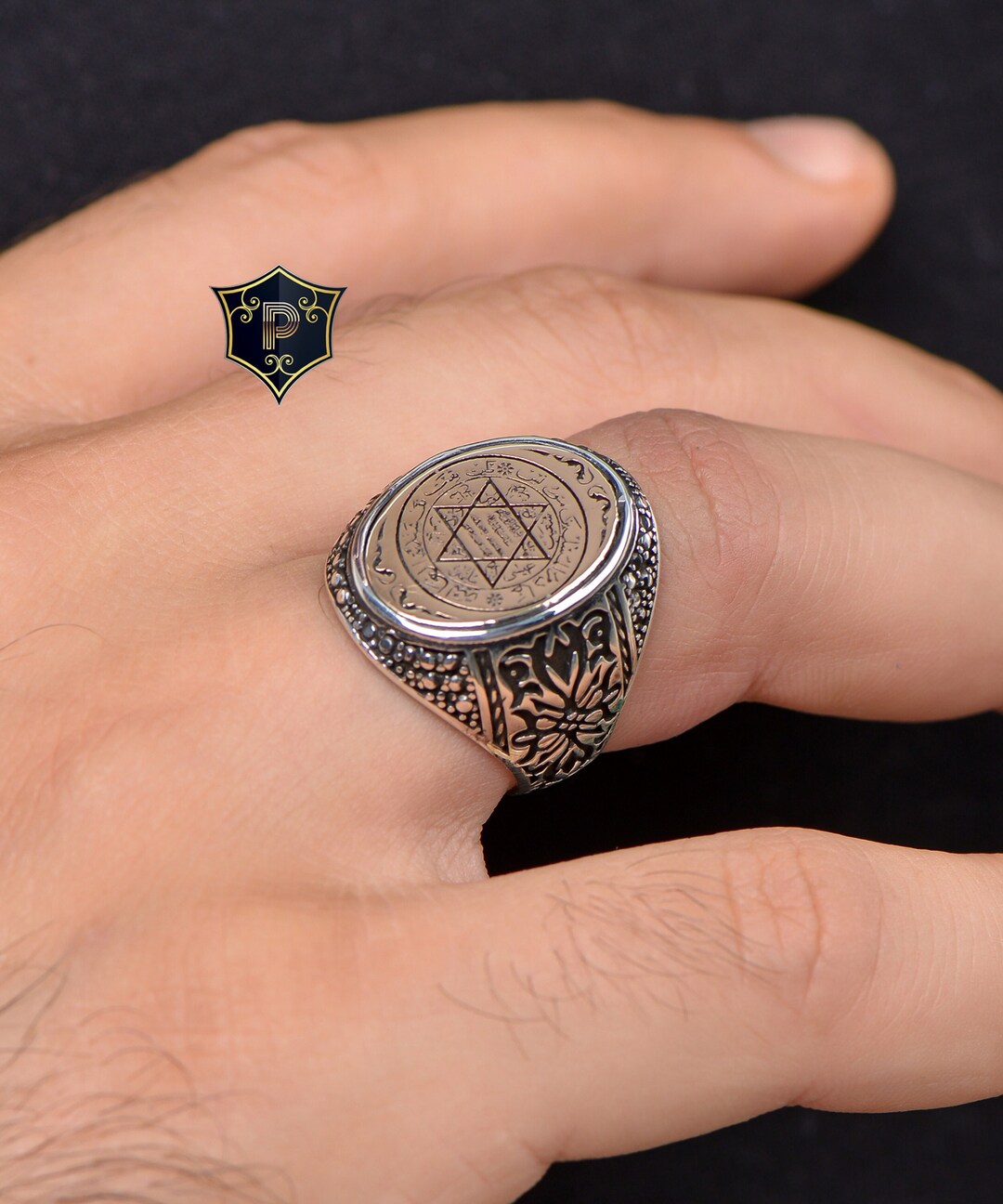 Star of David Ring, Solomon Seal Silver Ring, Men's Handmade Silver ...