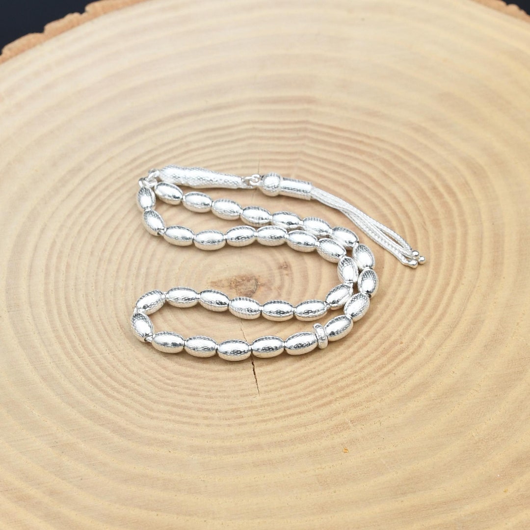 925 Sterling Silver Tasbih, Islamic Prayer Beads Rosary, Turkish Prayer ...