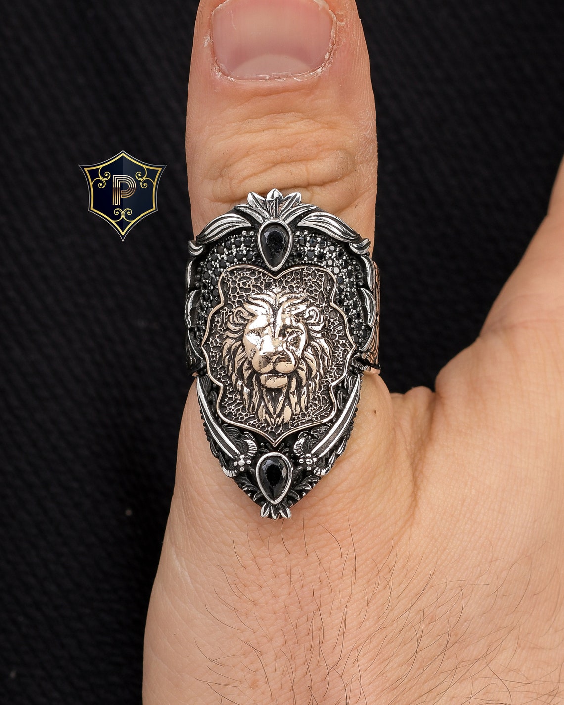 Lion Thumb Men Ring, 925 Sterling Silver Ring, Gift for Boyfriend ...