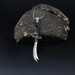 Sword Design, Zulfiqar Necklace, 925 Sterling Silver Necklace, Zulfiqar ...