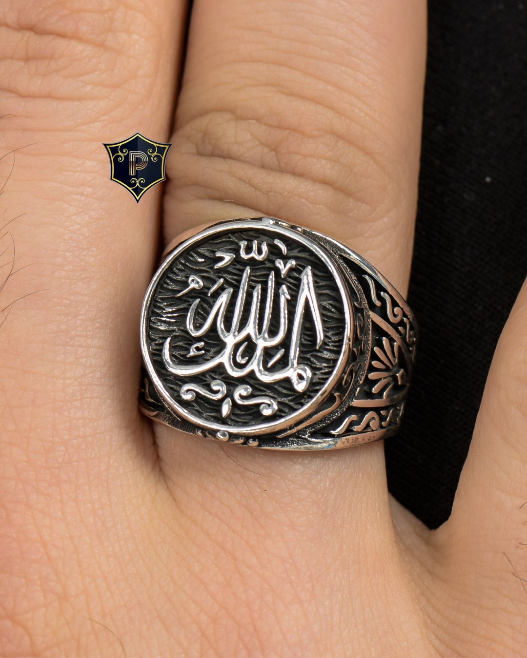 İslamic Silver Men Ring, (everything Belongs to God) Engraved Silver ...