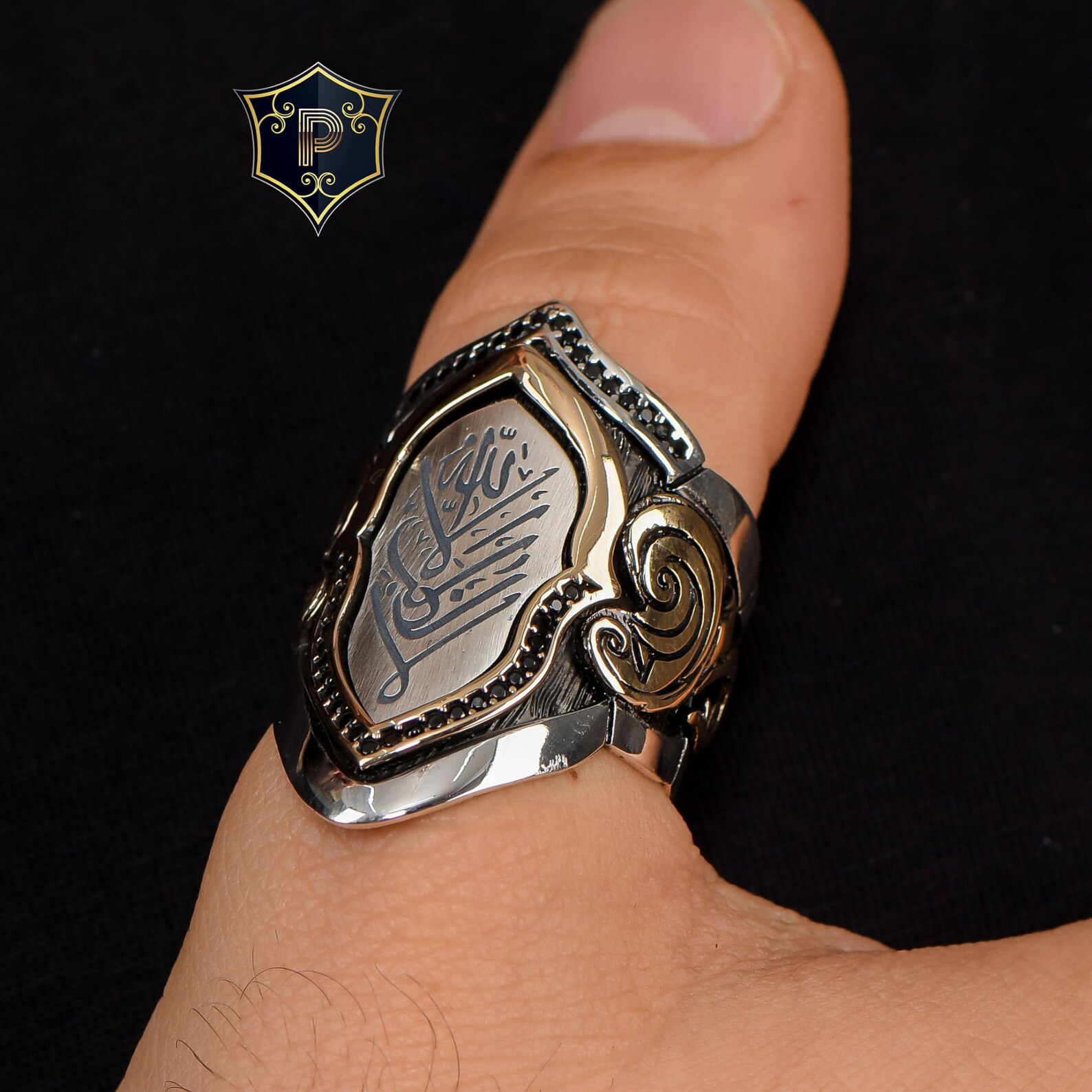 İslamic Thumb Silver Men Ring, 925 Sterling Silver Ring, Archer Thumb ...