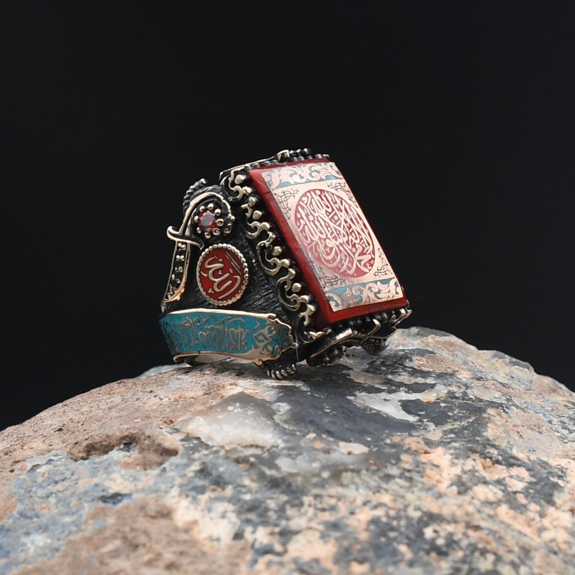 Seal of Prophet Muhammad, İslamic Silver Ring, Rings for Muslim, Amber ...