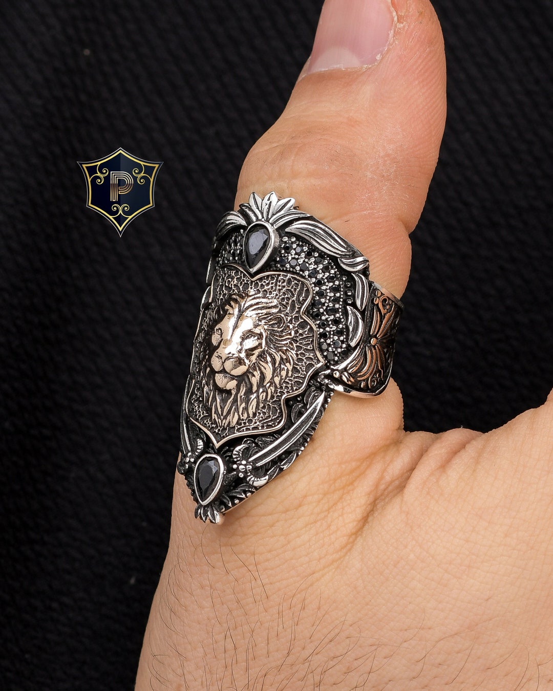 Lion Thumb Men Ring, 925 Sterling Silver Ring, Gift for Boyfriend ...