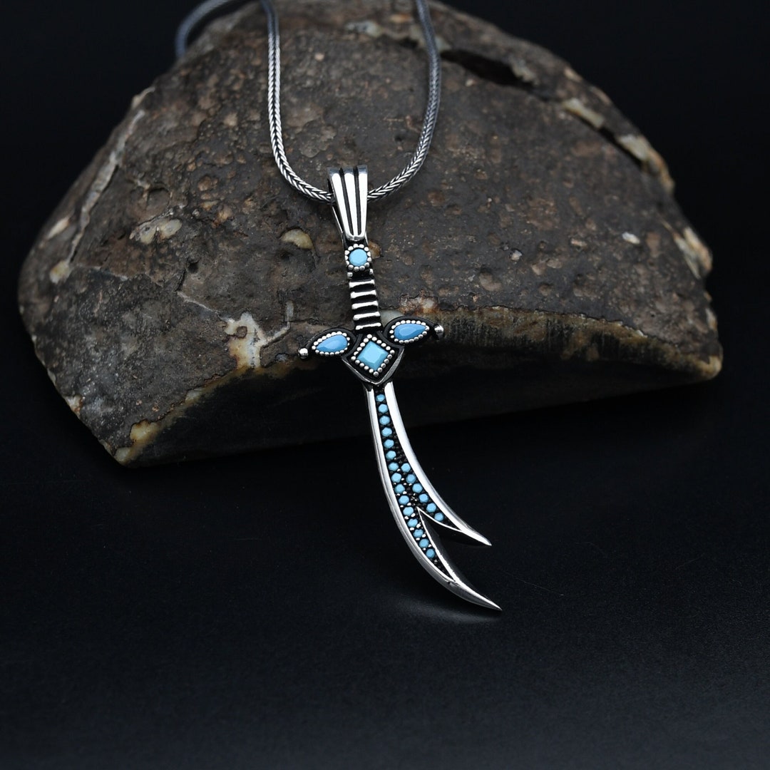 Zulfiqar Necklace, Ali Zulfiqar Sword Necklace, 925 Sterling Silver ...