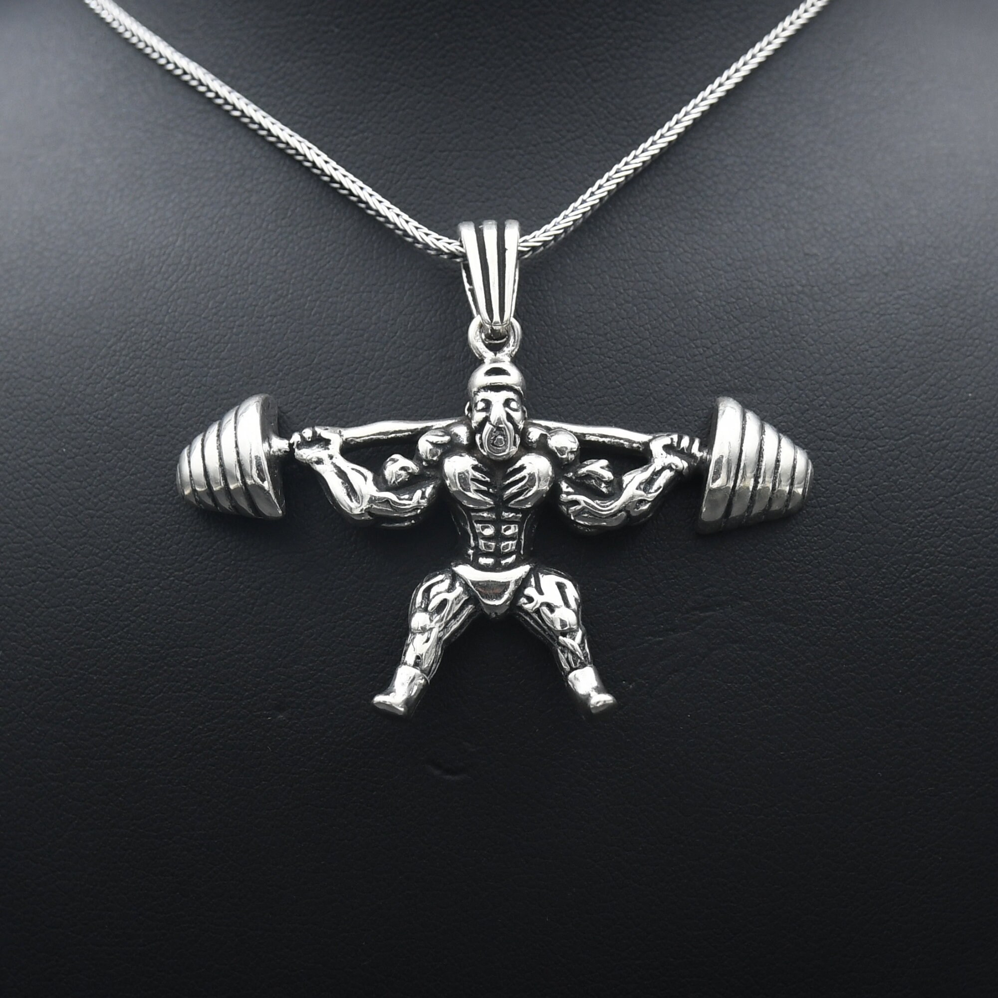 Bodybuilder Necklace 925k Silver Men Jewelry Sports and Gym - Etsy