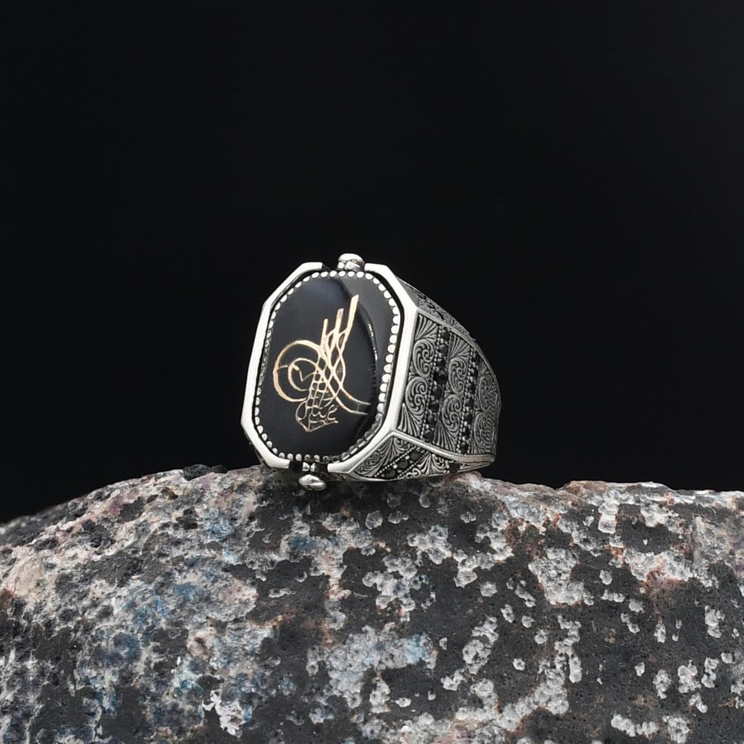 Ottoman Sultan's Signature Ring, Double Sided Ring, 925 Sterling Silver ...