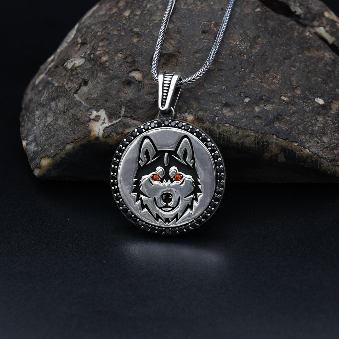Silver Wolf Necklace, Wild Wolf Necklace,wolf Charm With Chain,animal ...