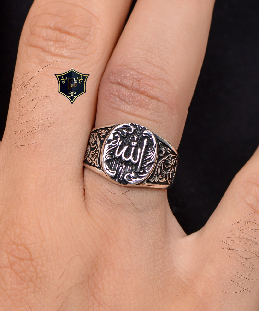 Allah Engraved Ring, Rings for Muslim, İslamic Silver Ring, 925 ...