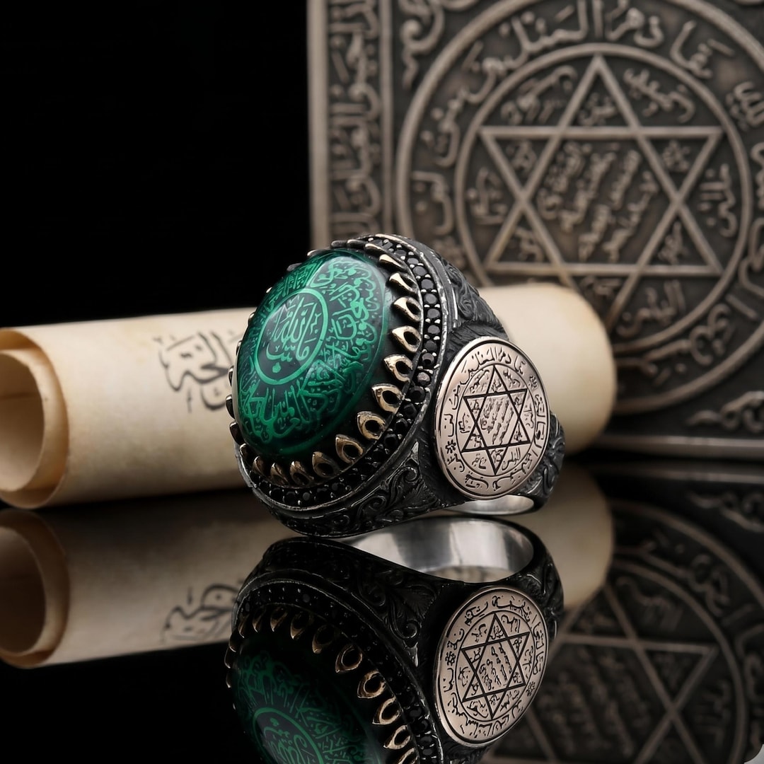 Holy Quran Ring, Seal of King Soloman Ring, Star of David Ring, 925 ...